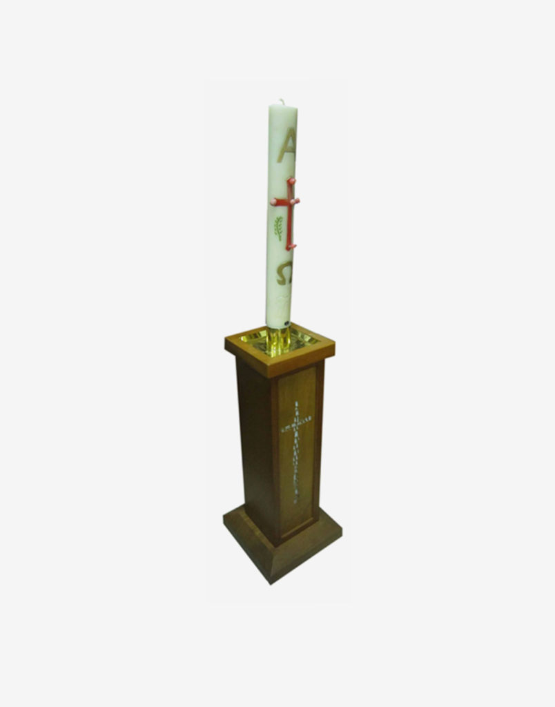 Pascal candle stand mosaic cross - Focolare Carpentry - Furniture Maker